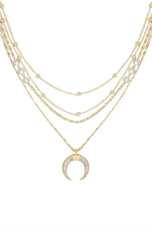 Ettika Crescent Pendant Layered Necklace