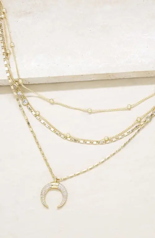 Ettika Crescent Pendant Layered Necklace