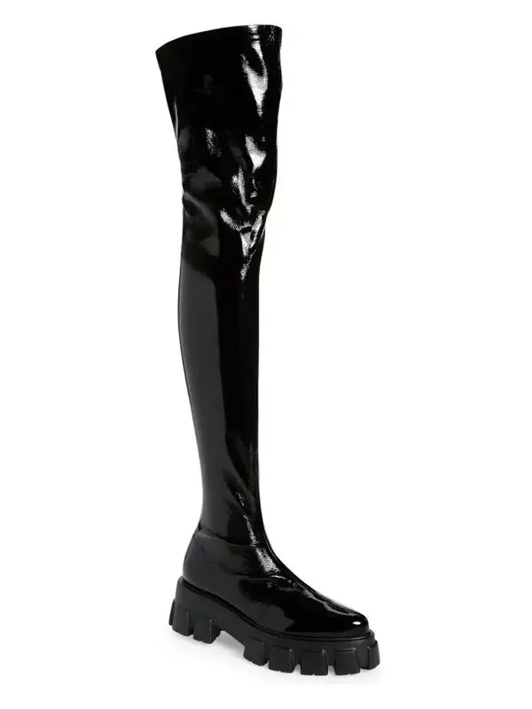 Prada Monolith Sharp Over The Knee Boot