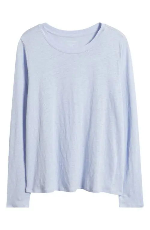 Eileen Fisher Organic Linen Long Sleeve T-shirt - Airy Blue