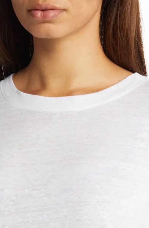 Eileen Fisher Organic Linen Long Sleeve T-shirt - White