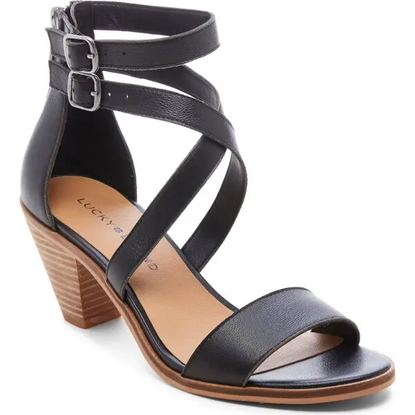 Lucky Brand Ressia Double Ankle Strap Sandal - Black 01