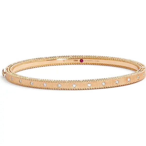 Roberto Coin 18k Gold Diamond Bangle - Rose Gold