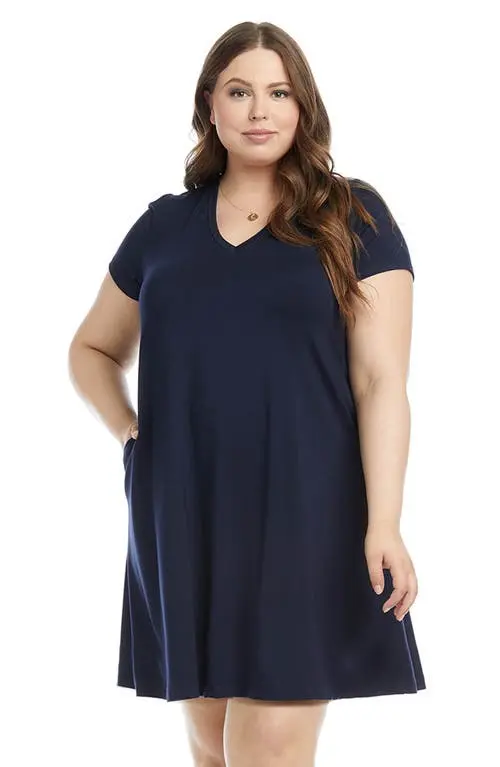 Karen Kane Quinn Pocket Shift Dress - Navy