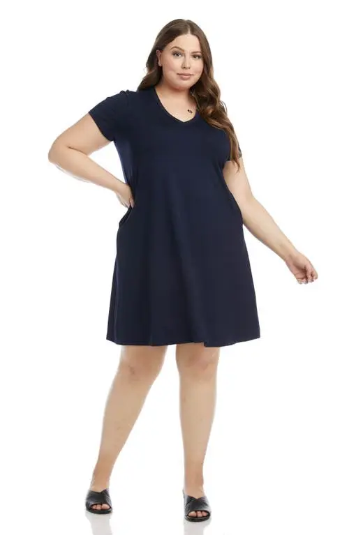 Karen Kane Quinn Pocket Shift Dress - Navy