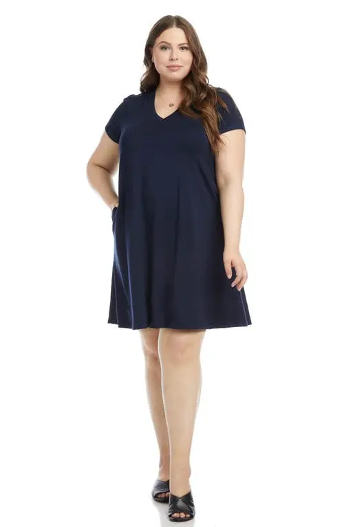 Karen Kane Quinn Pocket Shift Dress - Navy