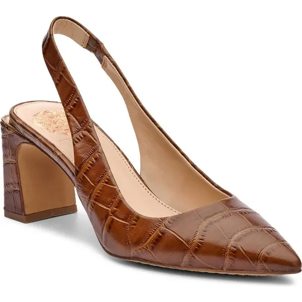 Vince Camuto Hamden Pointed Toe Slingback Pumps - Barn Brown