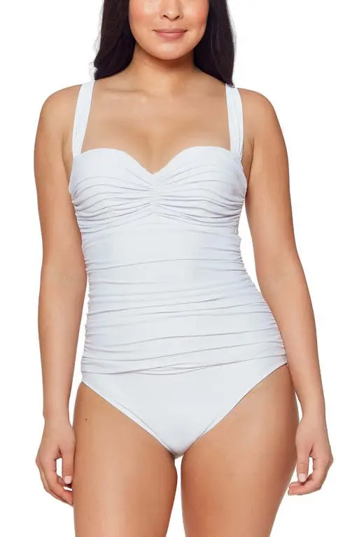 BLEU BY ROD BEATTIE Shirred Underwire One-piece - White
