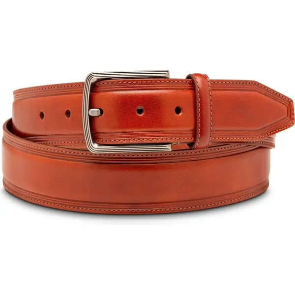 Bosca Sorrento Leather Belt - Cognac