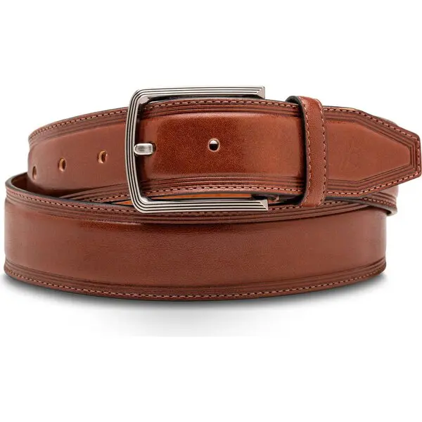 Bosca Sorrento Leather Belt - Dark Brown