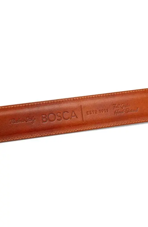 Bosca Sorrento Leather Belt - Dark Brown