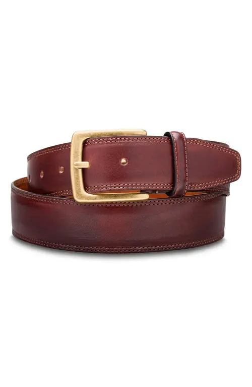 Bosca Amalfi Leather Belt - Dk Brown
