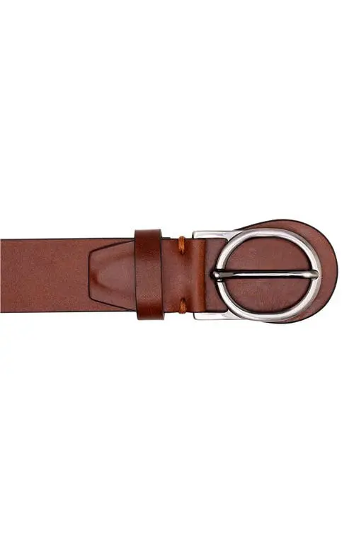 Bosca Sarno Leather Belt - Dk Brown