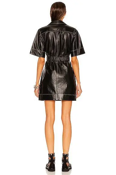GANNI Lamb Leather Dress