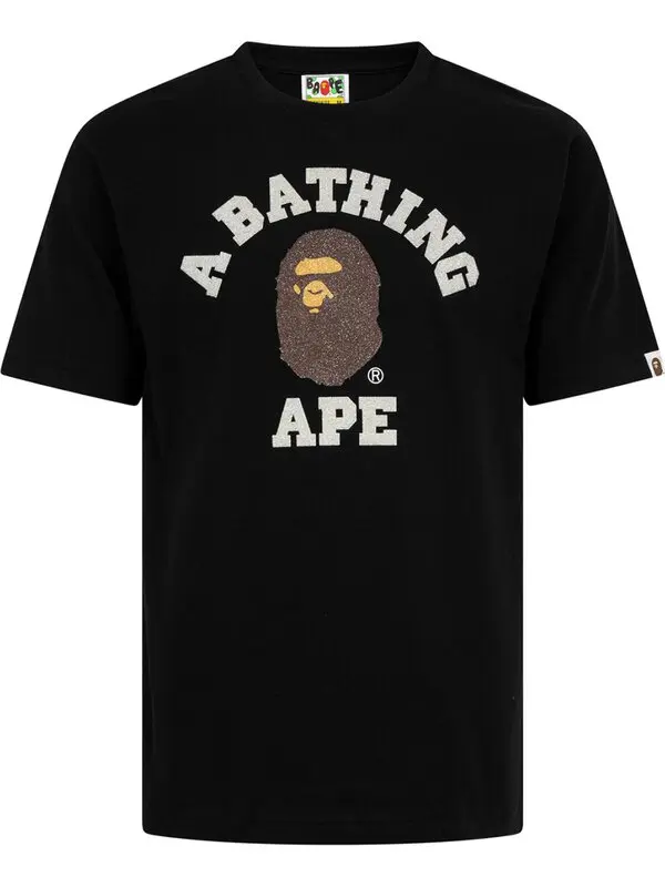 A BATHING APE Glass Beads College T-shirt - Black