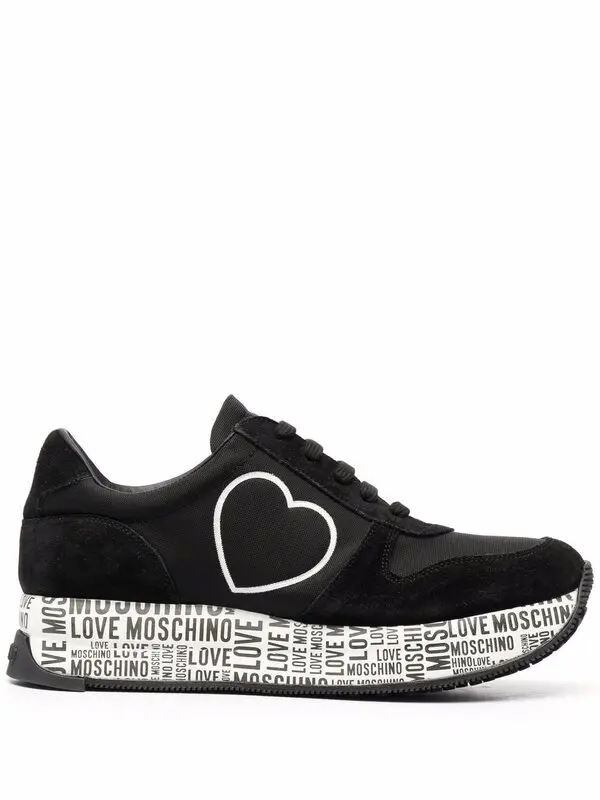 Moschino Heart Motif Paneled Sneakers