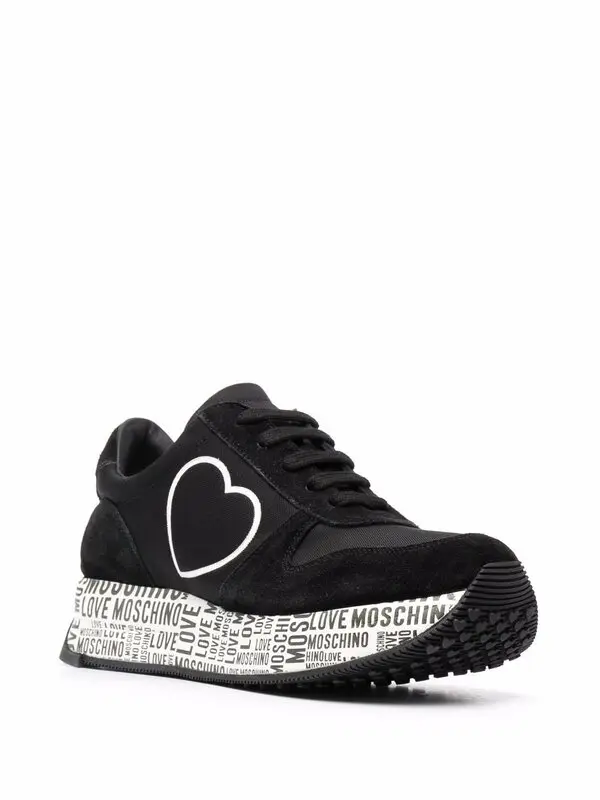 Moschino Heart Motif Paneled Sneakers
