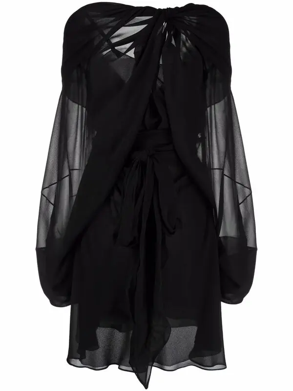 MAISON MARGIELA Draped Silk Mini Dress