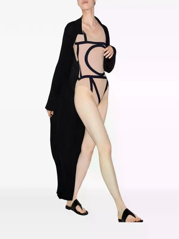 TOTEME Monogram Print One-piece Swimsuit - Neutrals