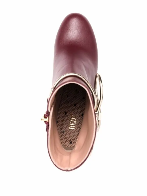 Red Valentino Bow-detail Leather Ankle Boots