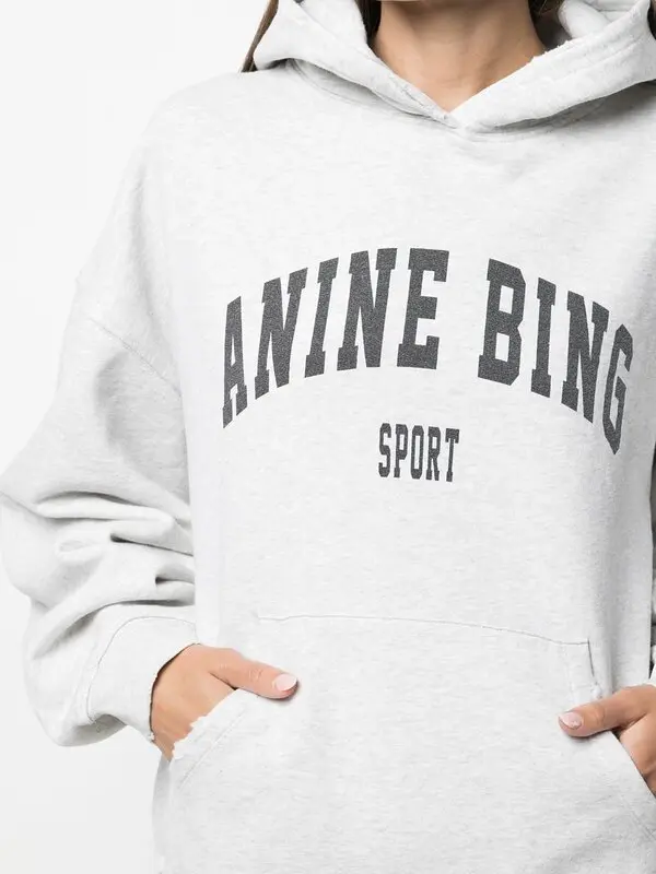 ANINE BING Harvey Logo-print Sweatshirt - Grey
