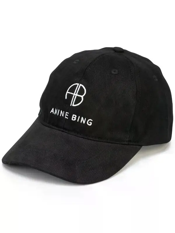 ANINE BING Logo-detail Cap - Black