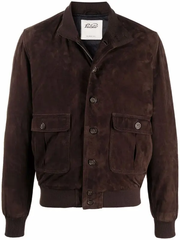 VALSTAR Buttoned Leather Jacket - Brown