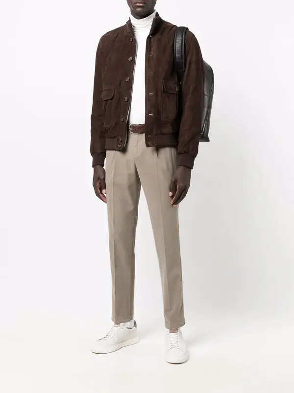 VALSTAR Buttoned Leather Jacket - Brown
