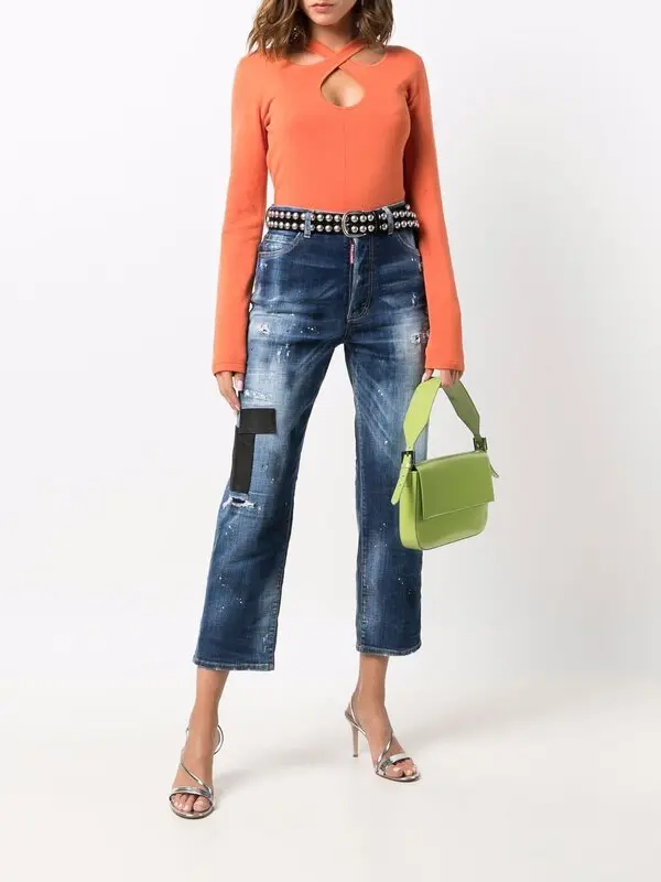 Dsquared2 Distressed Straight-leg Jeans