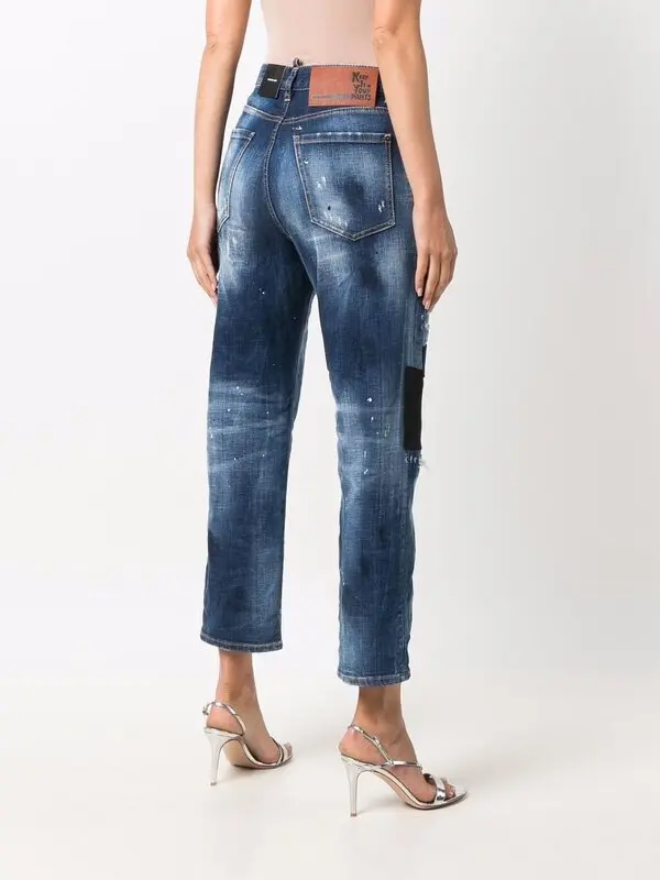 Dsquared2 Distressed Straight-leg Jeans
