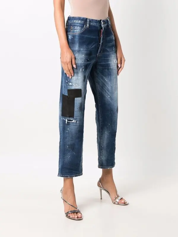 Dsquared2 Distressed Straight-leg Jeans