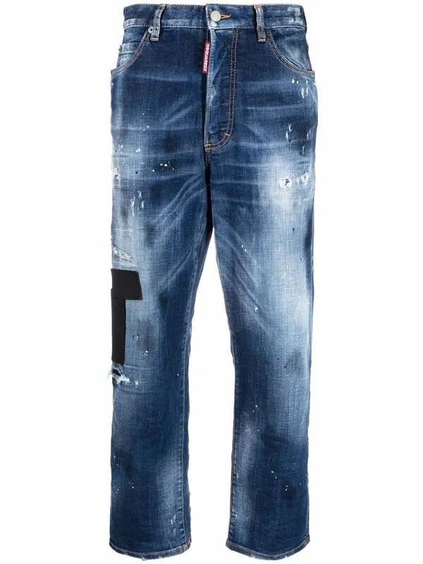 Dsquared2 Distressed Straight-leg Jeans