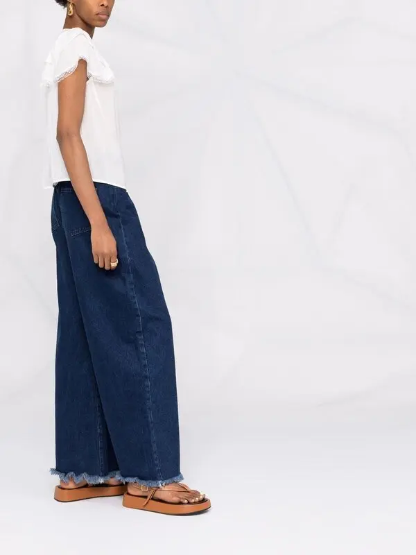Pinko Frentones Lace Ruffled Blouse