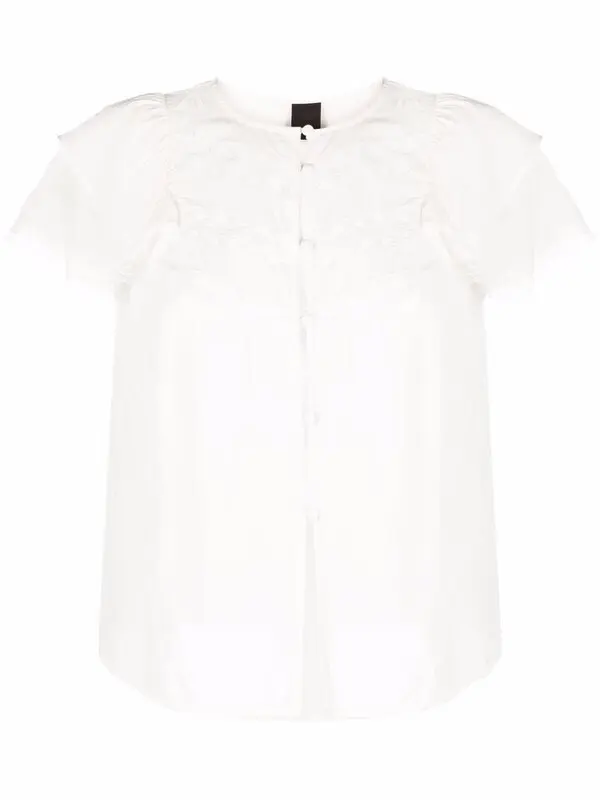 Pinko Frentones Lace Ruffled Blouse