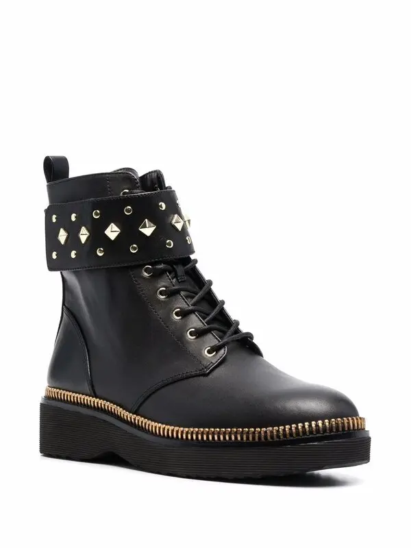 Michael Kors Haskell Spike-strap Leather Boots