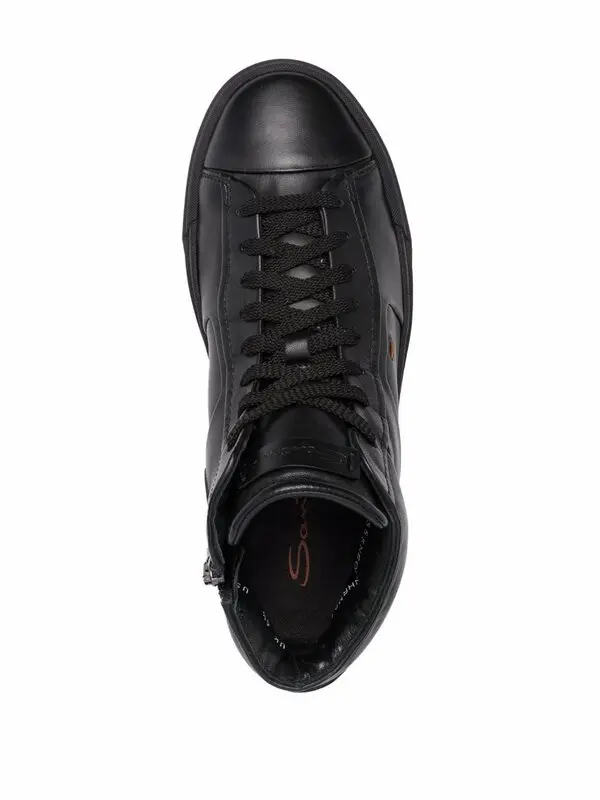 Santoni Logo High-top Sneakers