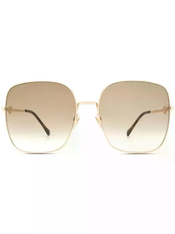 Gucci Horsebit-embellished Oversized Sunglasses - Gold