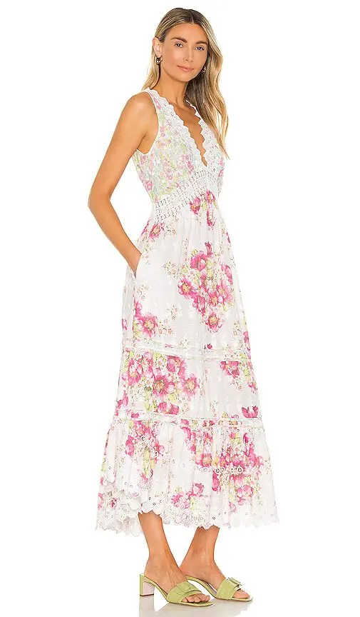 LoveShackFancy Oakley Dress In White