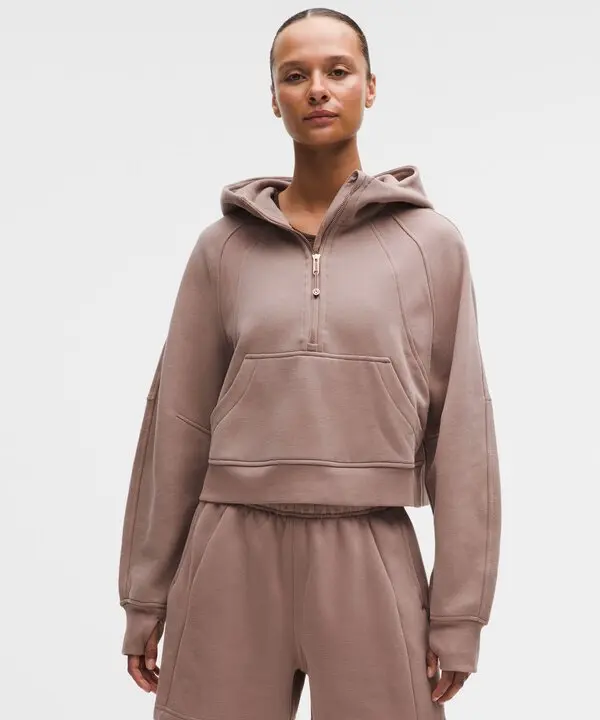 Lululemon Scuba Oversized Half-zip Hoodie - Ashen Rose/rose Gold