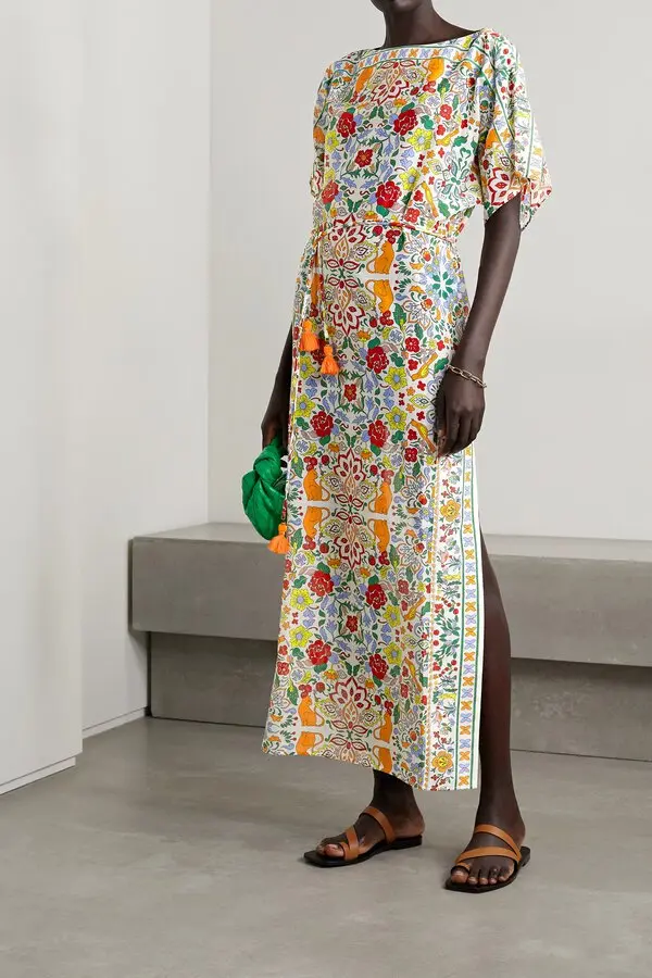 【TORY BURCH】cotton and silk-blend voile maxi ドレス TORY BURCH Printed cotton and silk-blend voile maxi dress