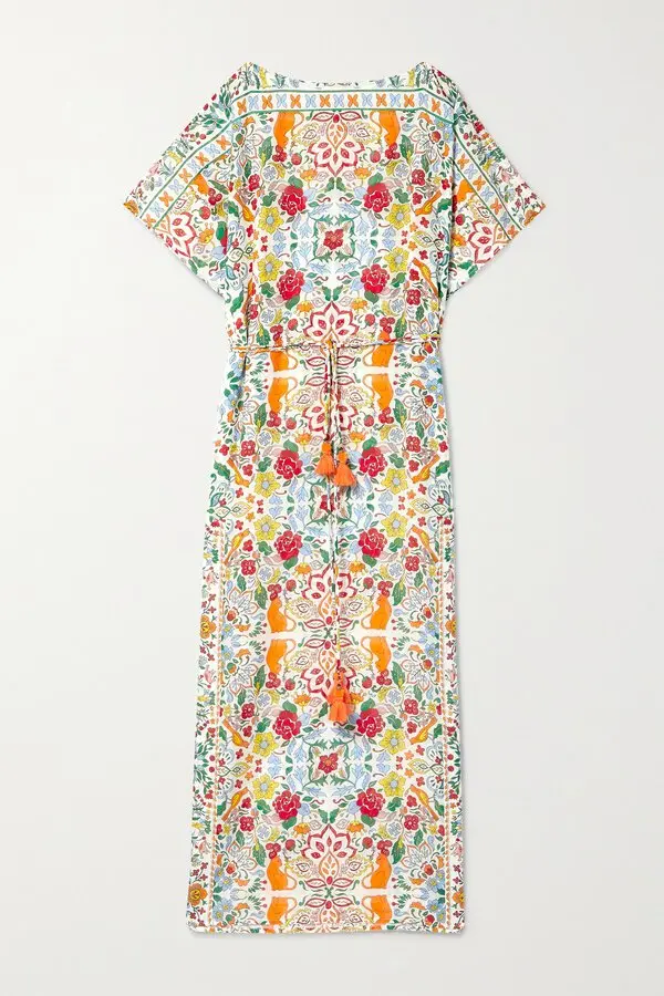 Tory Burch Printed Cotton And Silk-blend Voile Kaftan