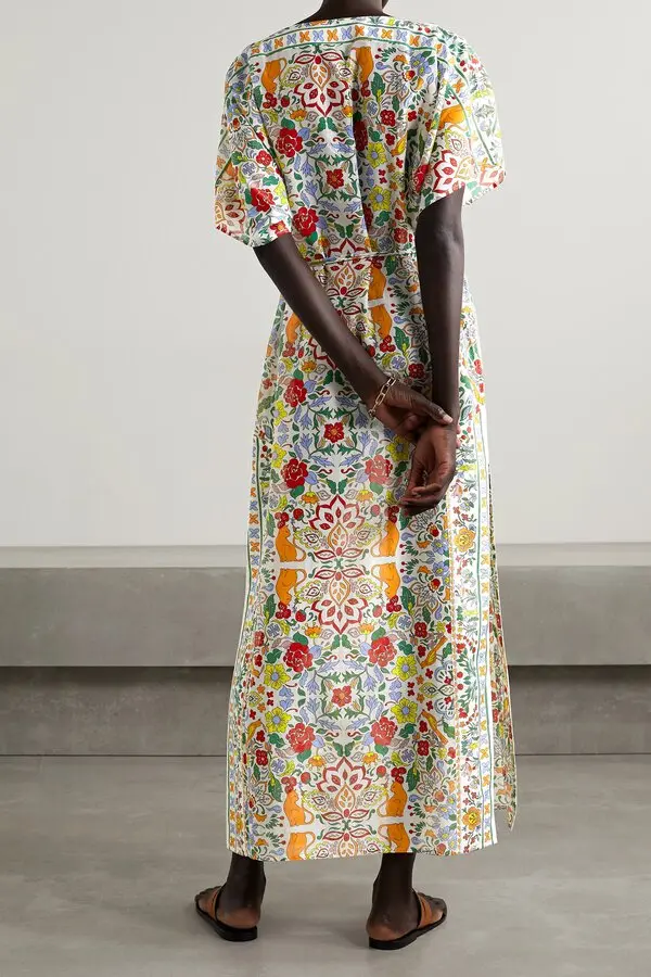 Tory Burch Printed Cotton And Silk-blend Voile Kaftan