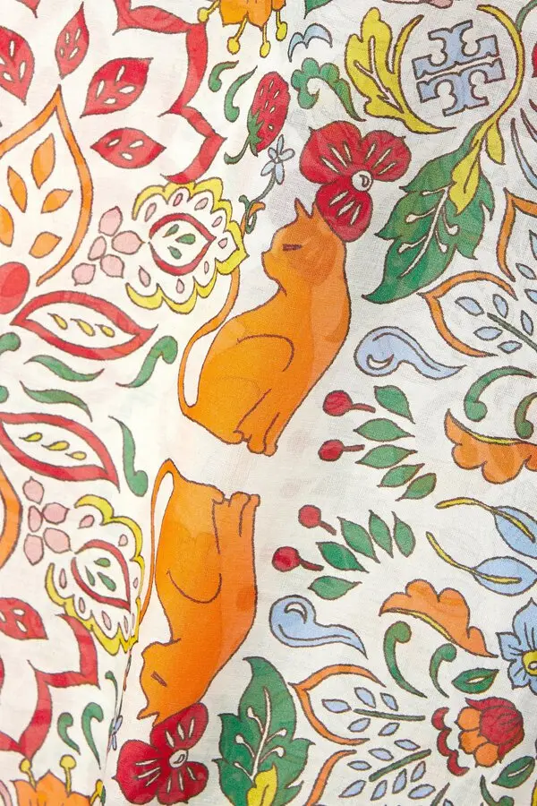 Tory Burch Printed Cotton And Silk-blend Voile Kaftan