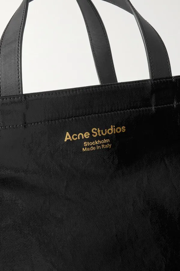 Acne Studios Leather-trimmed Coated-twill Tote