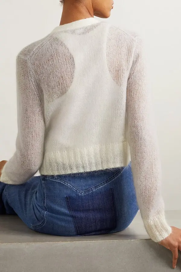 Acne Studios Cropped Mohair-blend Cardigan