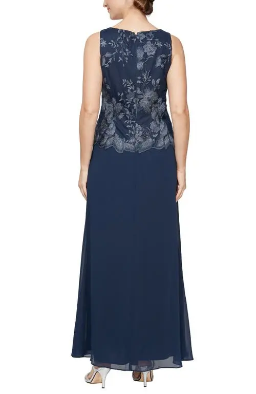 Alex Evenings Mock Two-Piece Dress With Jacket - Navy | Editorialist