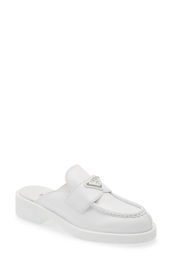 Prada Logo Platform Loafer Mule