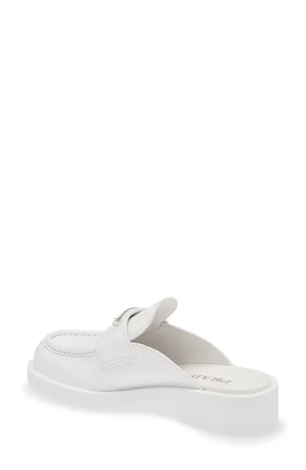 Prada Logo Platform Loafer Mule