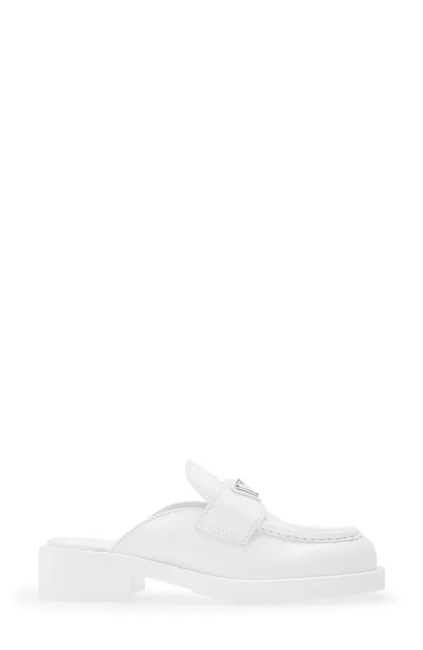 Prada Logo Platform Loafer Mule