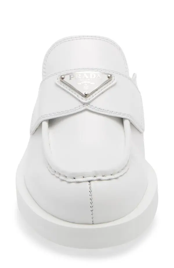 Prada Logo Platform Loafer Mule
